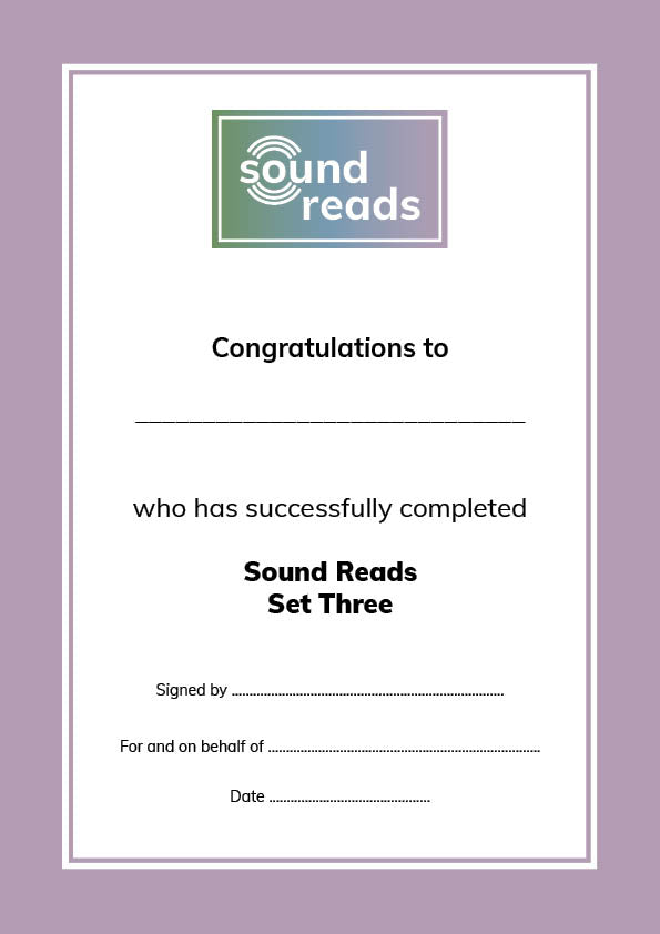 SOUND READS Certificates (PDF) – Gatehouse Books